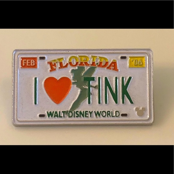 Disney | Jewelry | Disney Wdw License Plate Hm Pin 207 I Tink | Poshmark